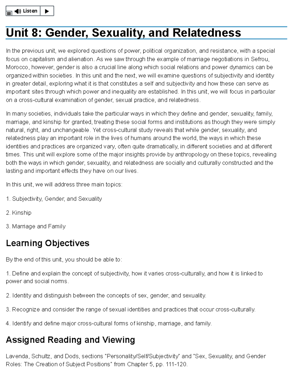 Unit 8 - ANTH-1220-D01 - Cultural Anthropology - Unit 8: Gender ...