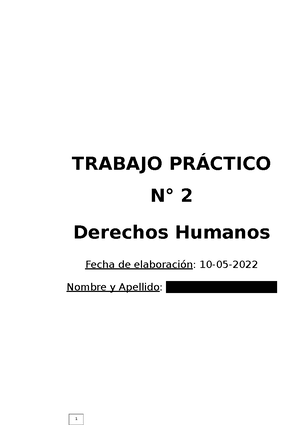 Tp4 DDHH - tp ddhh - Trabajo Practico N° 4 Derechos Humanos Alumna: Camila Muñoz Randone – DNI ...