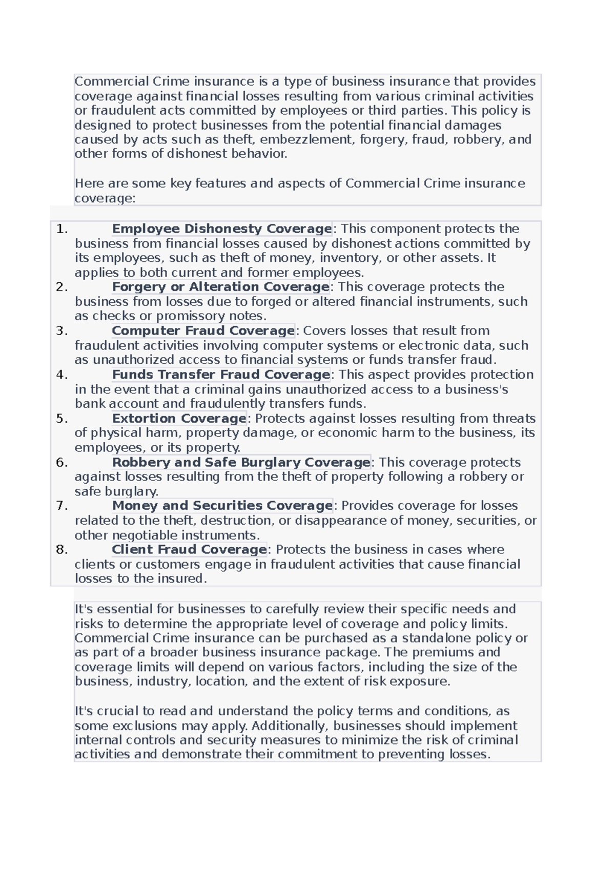 Commercial crime coverage - Commercial Crime insurance is a type of ...