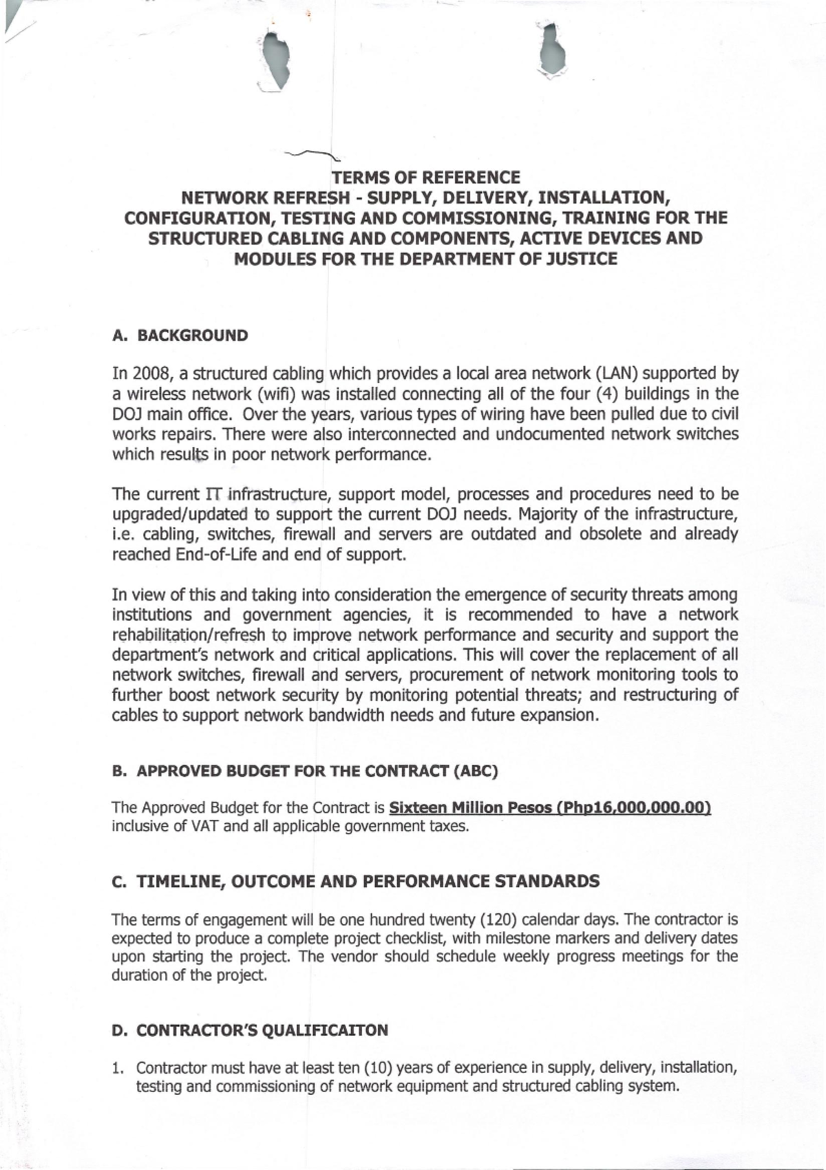 TOR - Network Refresh - ~ TERMS OF REFERENCE NETWORK REFRESH - SUPPLY ...