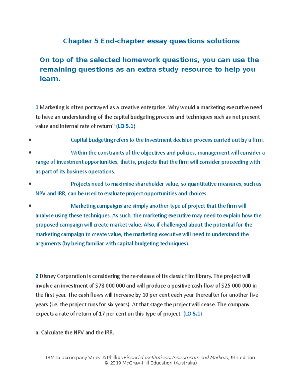 Chapter 5 end-chapter essay questions solutions - Chapter 5 End-chapter essay questions ...