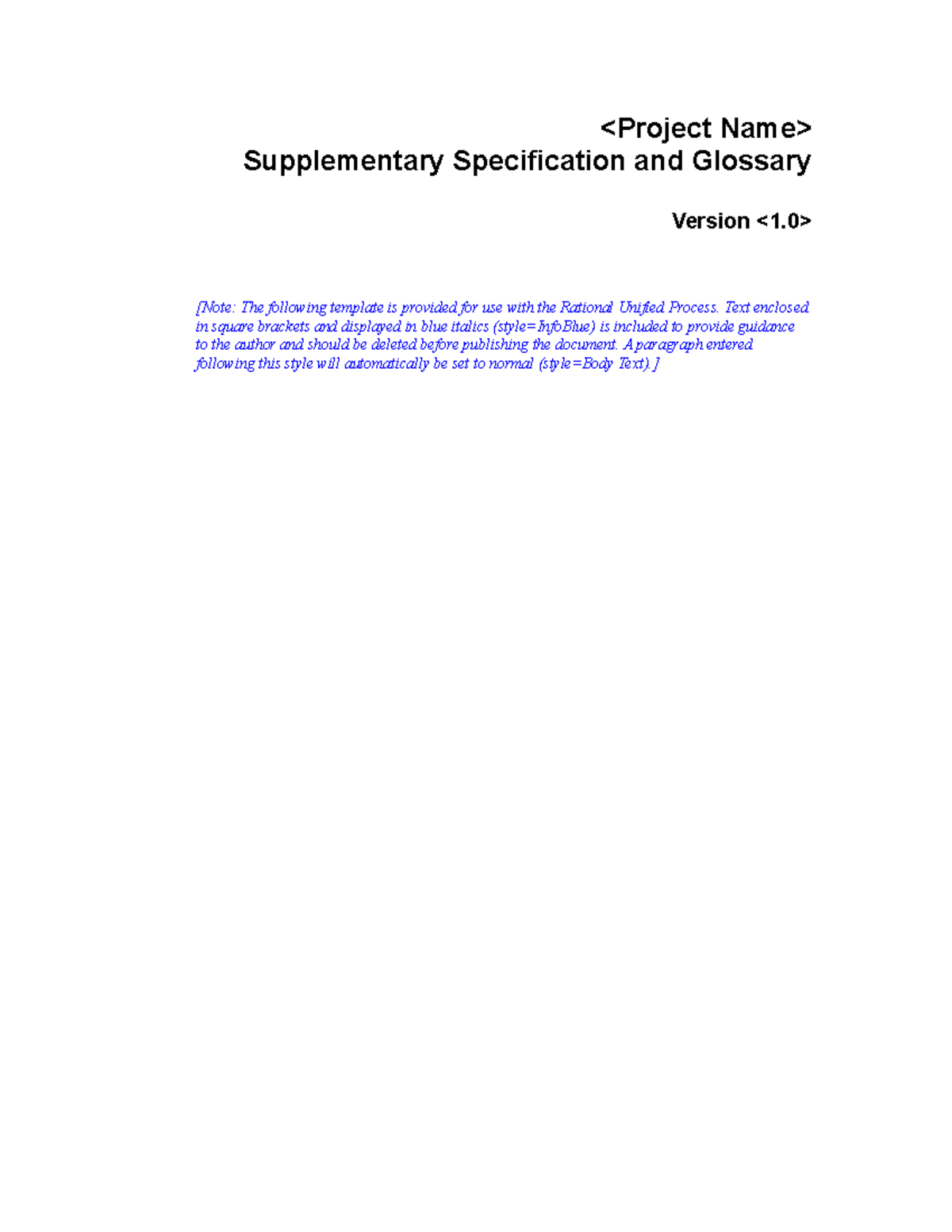 Sup spec template - Supplementary Specification and Glossary Version ...