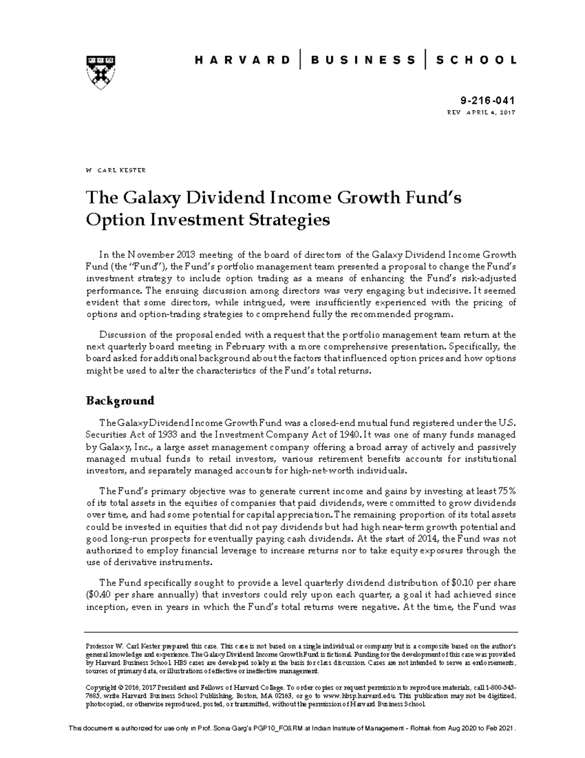 C2 The Galaxy Dividend Income Growth Funds Option Investment Strategies ...
