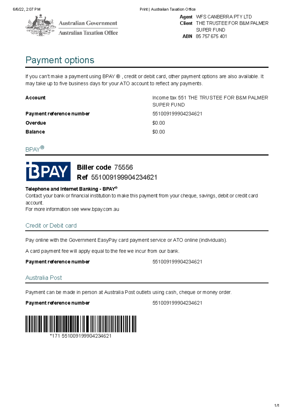 ATO Payment slip - buy the insurance early in July. Audit Shield will ...