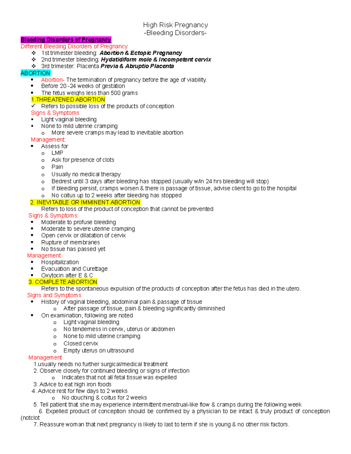 High-Risk-Pregnancy[ 1882] - High Risk Pregnancy -Bleeding Disorders ...