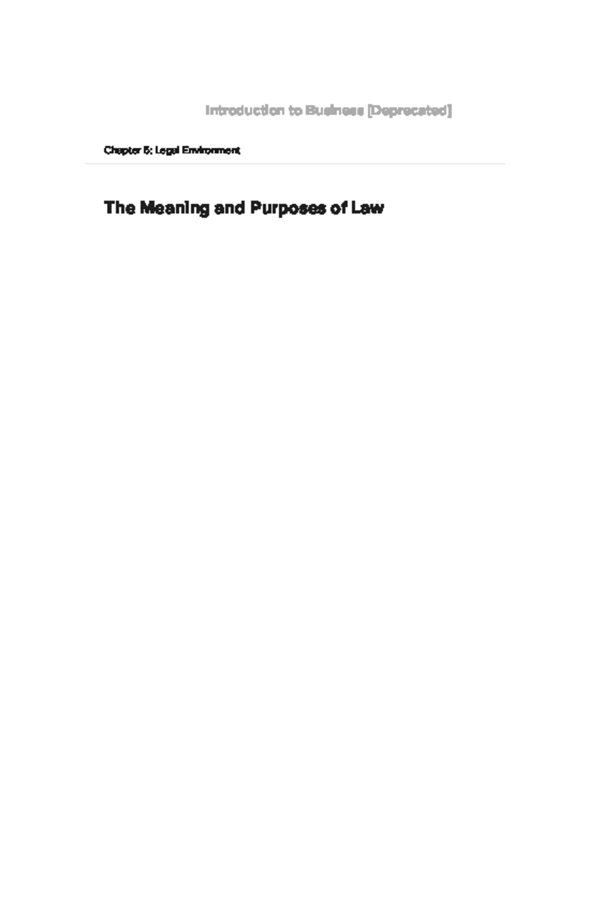 The Meaning And Purposes Of Law Introduction To Business [deprecated