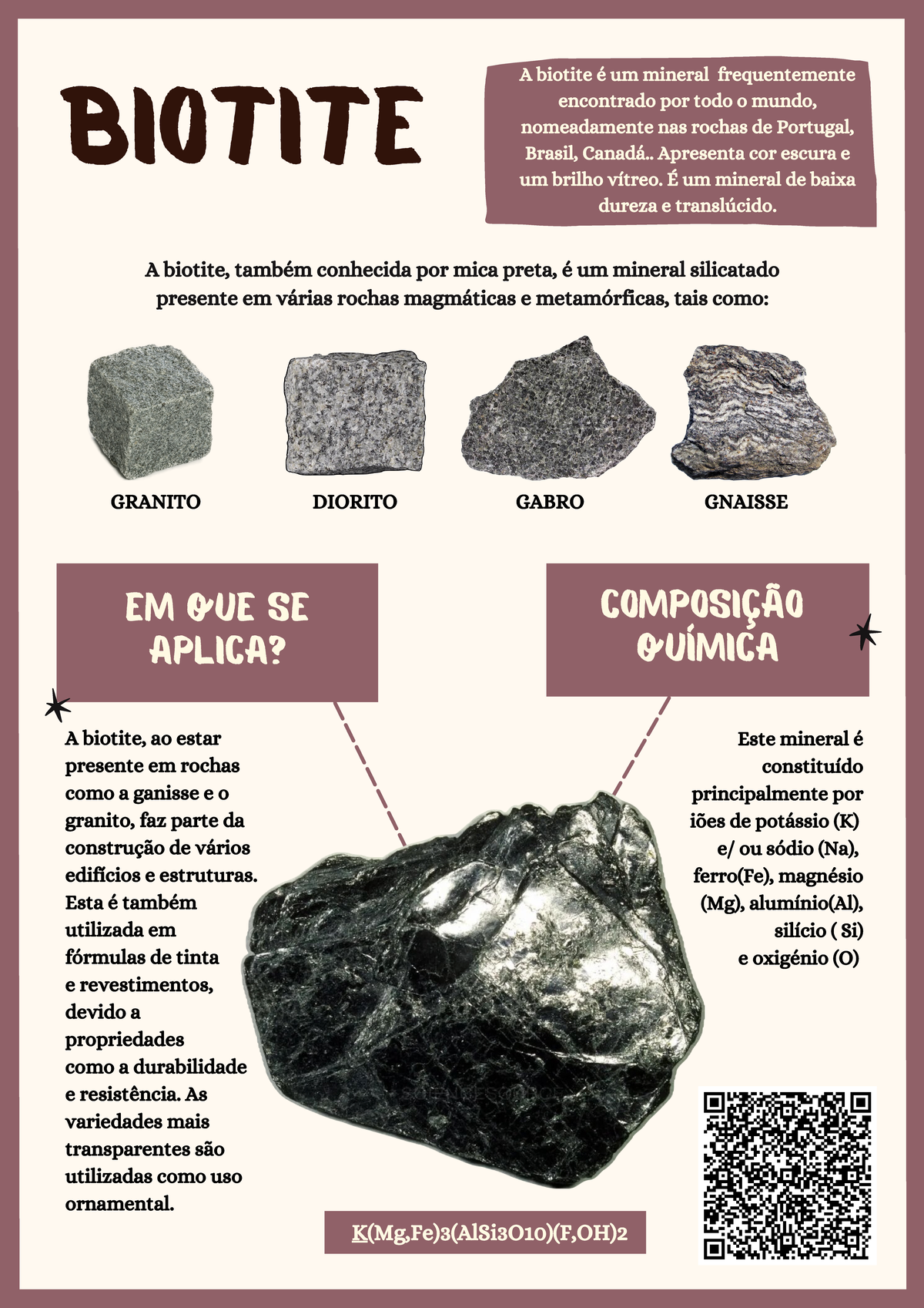 Poster Biotite - composição química em que se aplica? Biotite A biotite ...