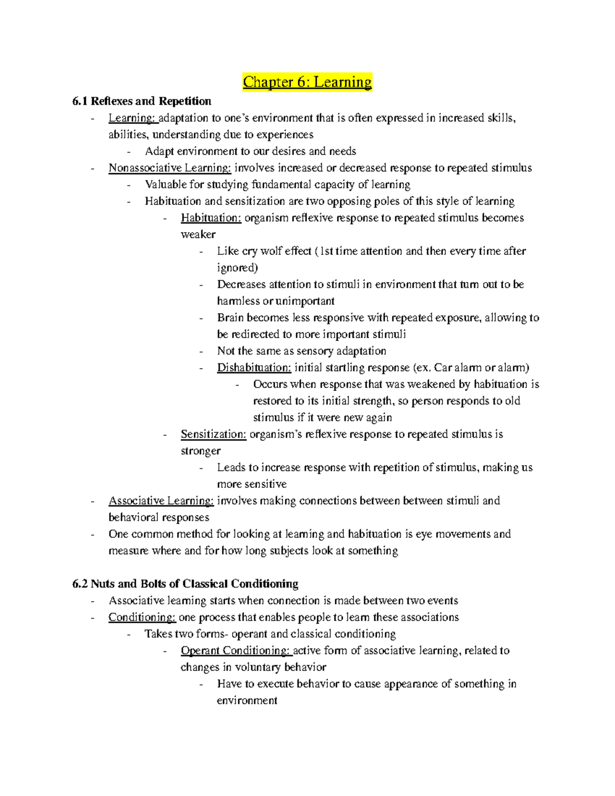 Chapter 6 - Chapter 6: Learning 6 Reflexes and Repetition - Learning ...