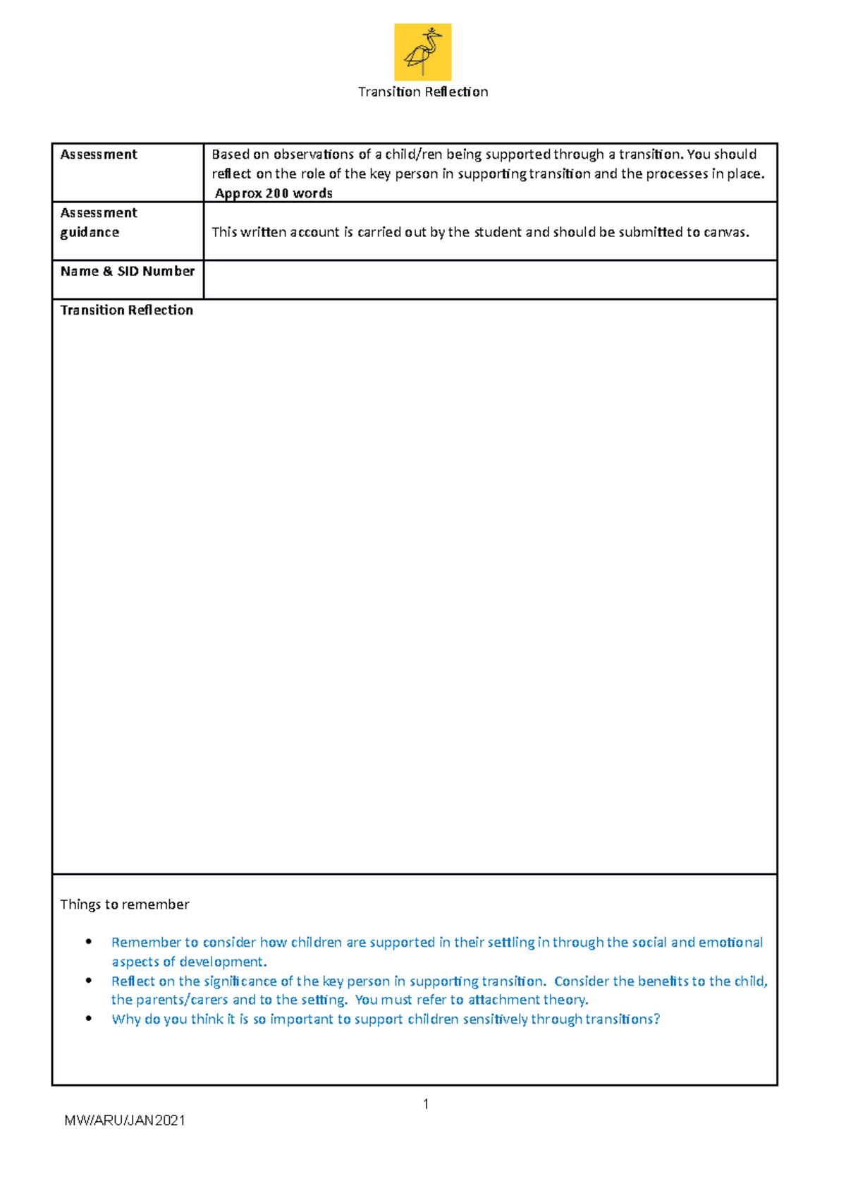 Transition Reflection-4 - Transition Reflection Assessment Based on ...