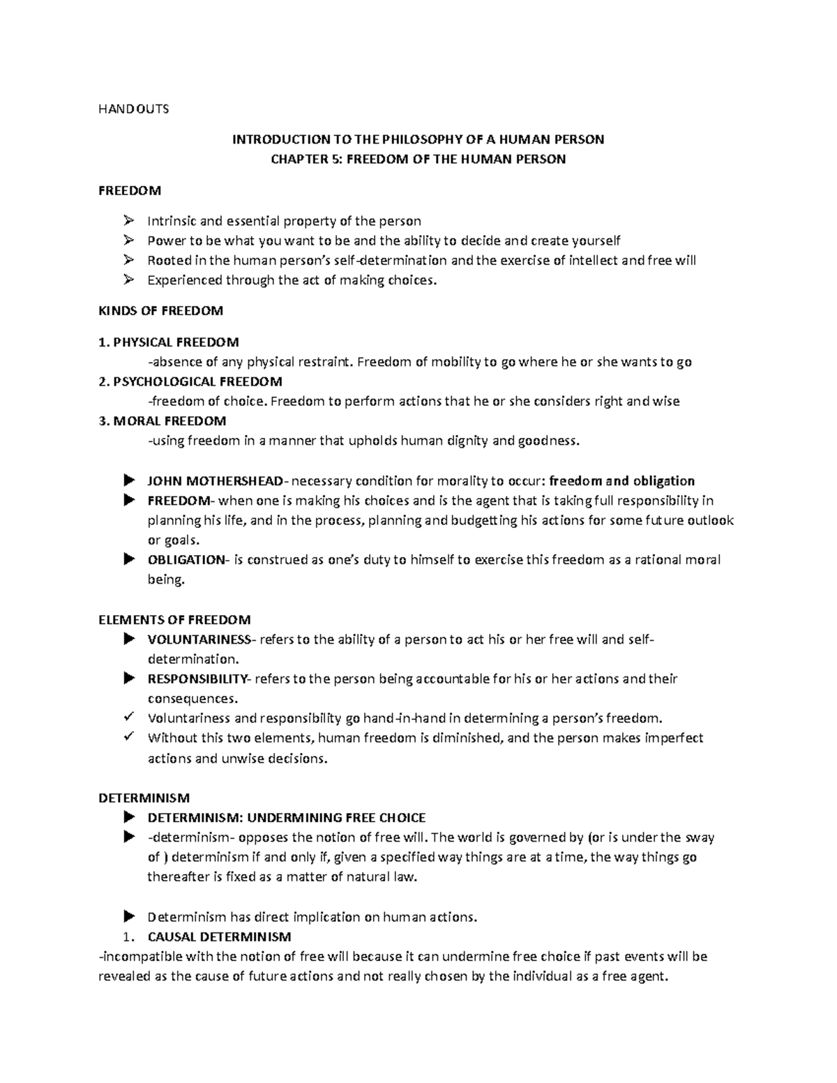 Handouts-IN- Philosophy - HANDOUTS INTRODUCTION TO THE PHILOSOPHY OF A ...