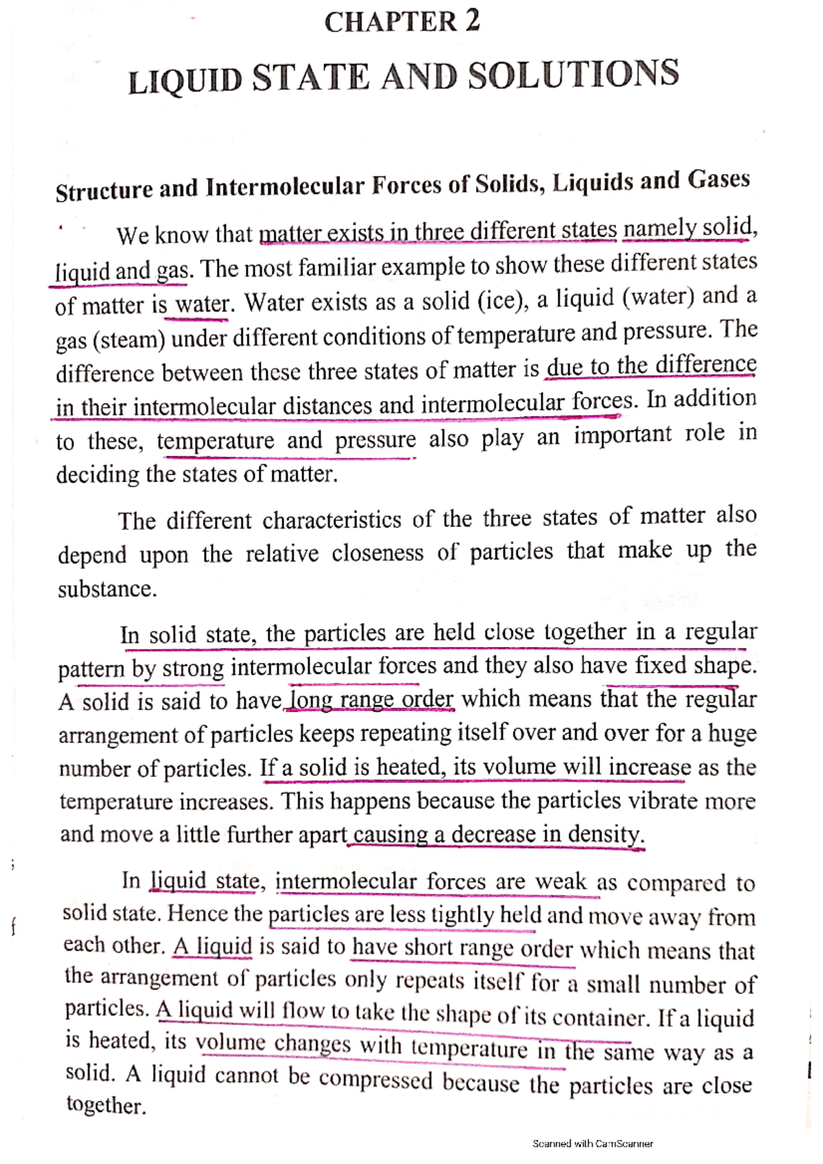 Liquid state Notes -1 - Physical chemistry 1 - Studocu