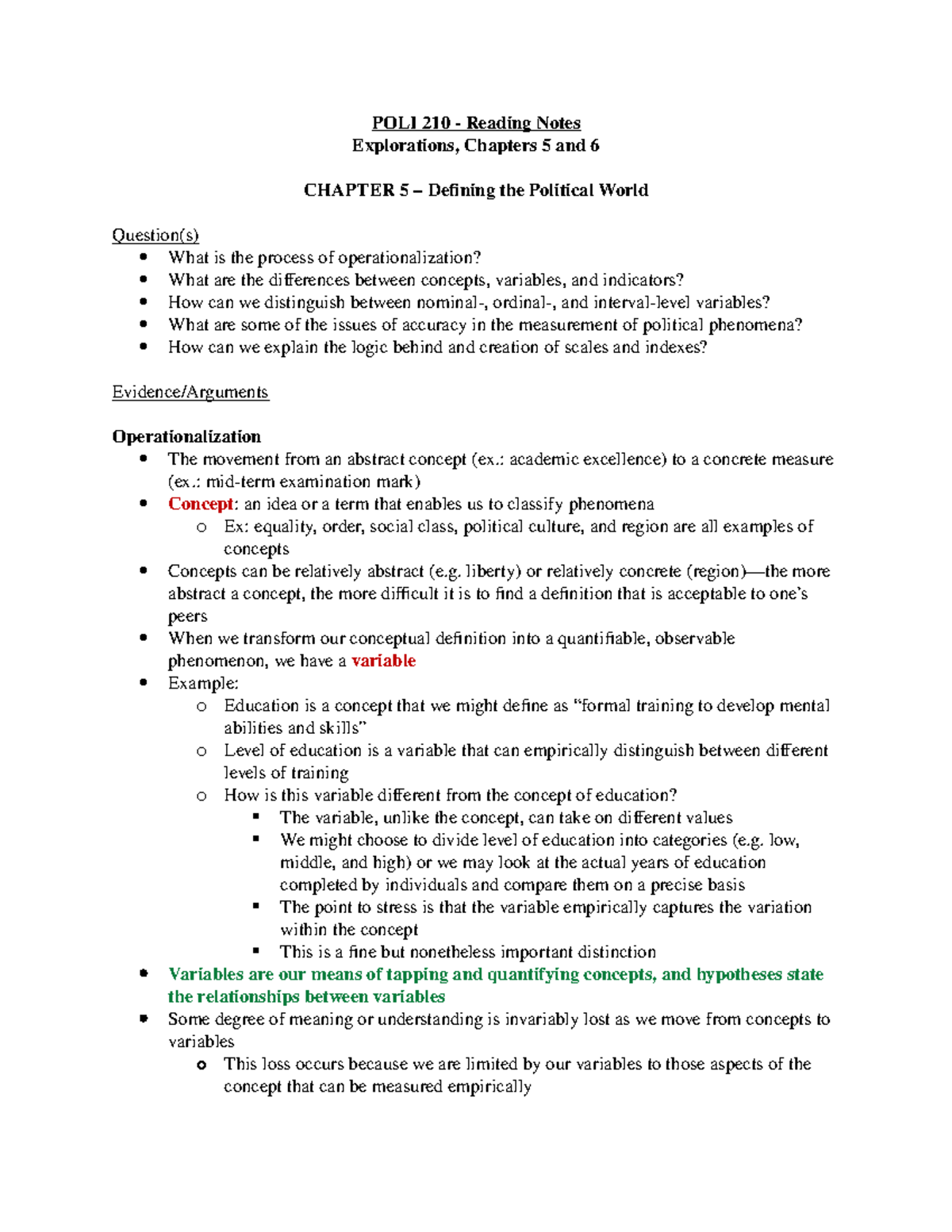 Explorations - Chapters 5 and 6 Summary - POLI 210 - Reading Notes ...