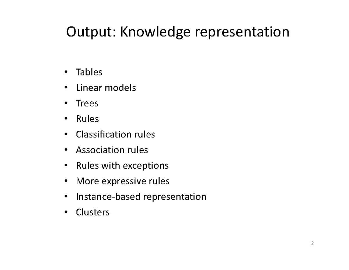 Knowledge Representation - .. • Also called “knowledge” representation ...