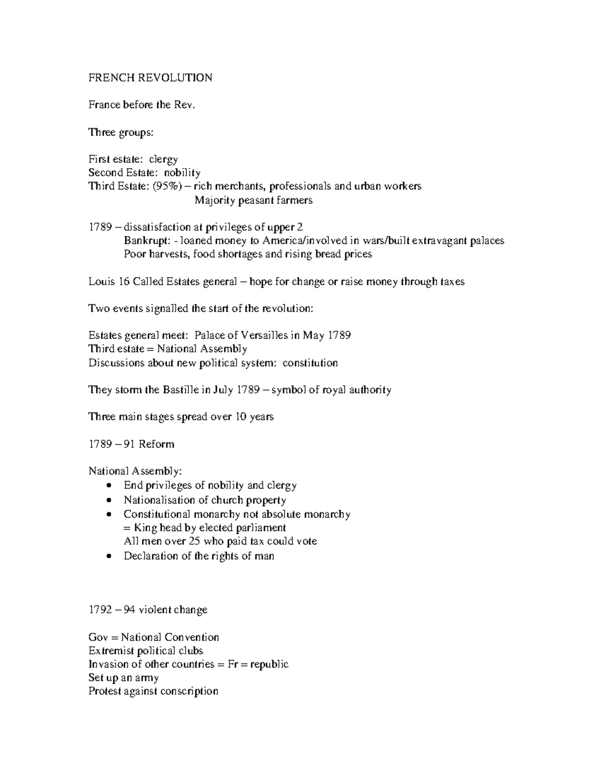 French Revolution Basic Information - FRENCH REVOLUTION France before ...