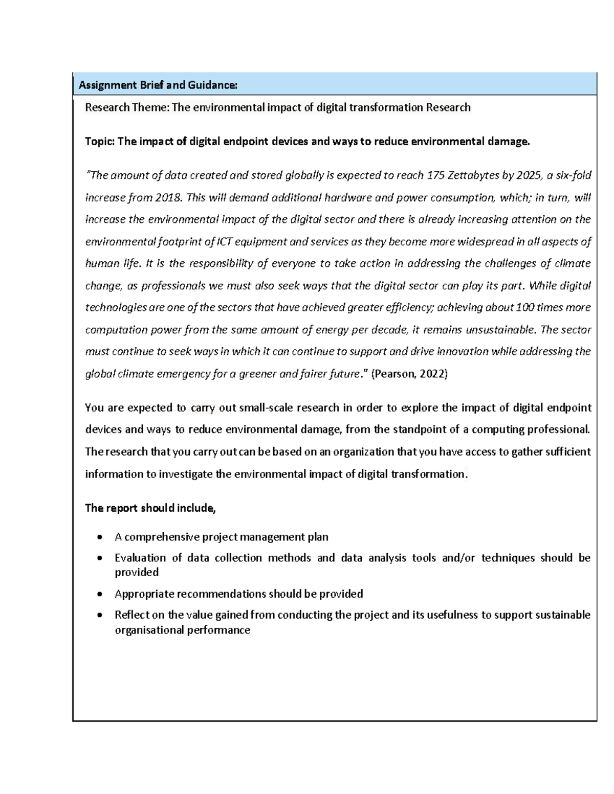 MSCP Task Breakdown DT - Task break down - Assignment Brief and ...