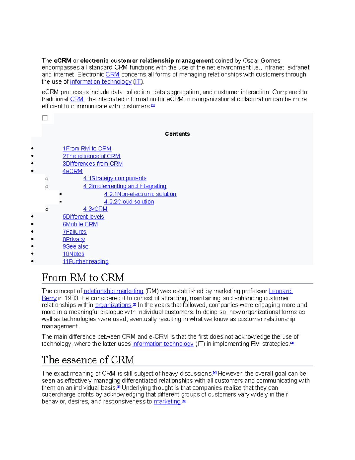 E CRM - E-BUSINESS MANAGEMENT - The eCRM or electronic customer ...