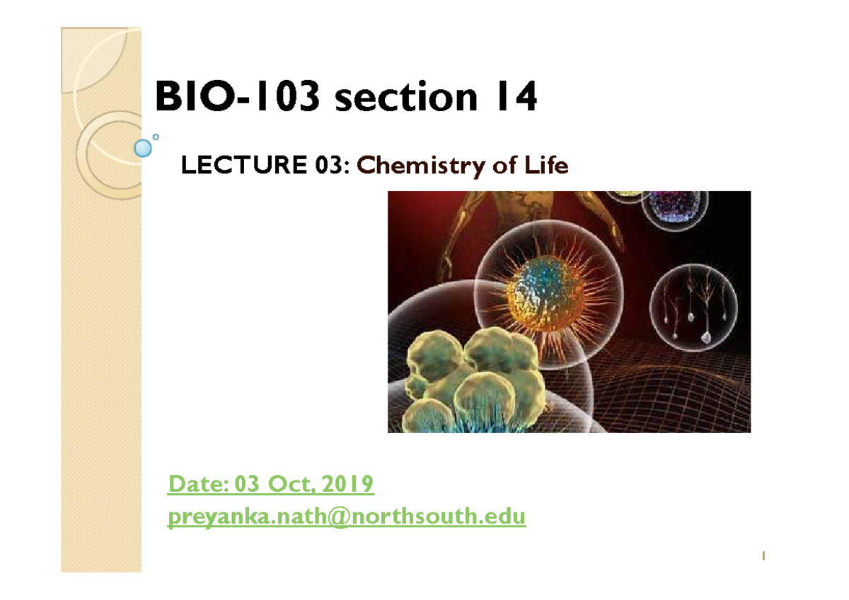 Bio103 - asfasfc - BIOBIO-103 section 14103 section 14 LECTURE 03 ...