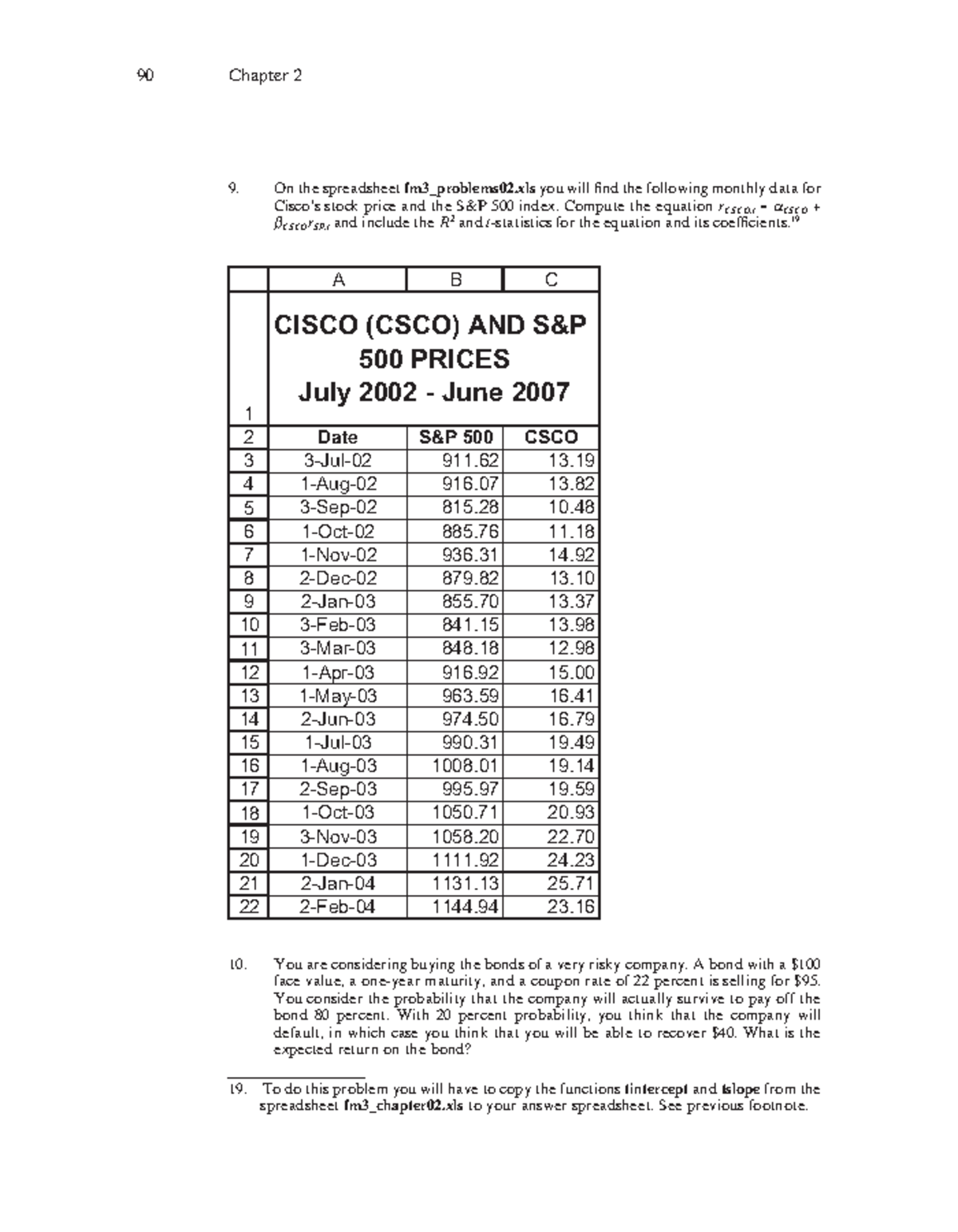 Financial Modeling-123 - 90 Chapter 2 On the spreadsheet fm3_problems02 ...