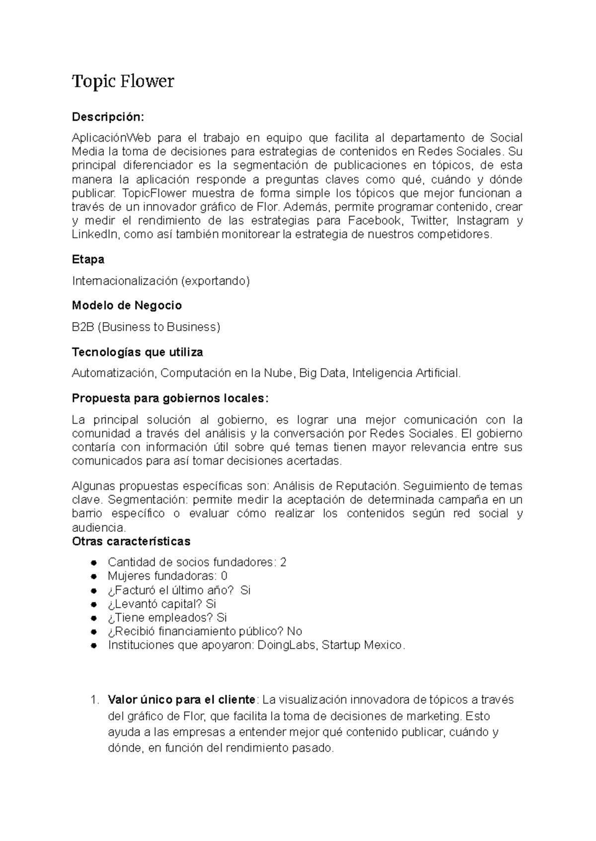 Desarrollo emprendedor tp - Topic Flower Descripción: AplicaciónWeb ...