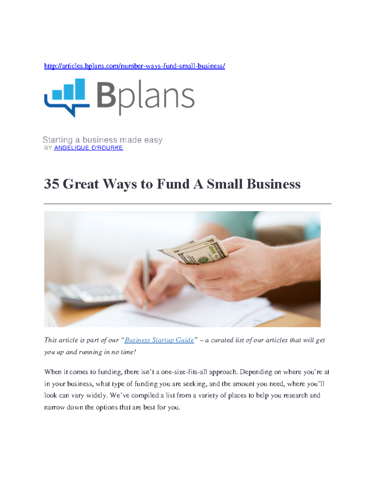 35 Great Ways to Fund A Small Business - articles.bplans/number-ways ...