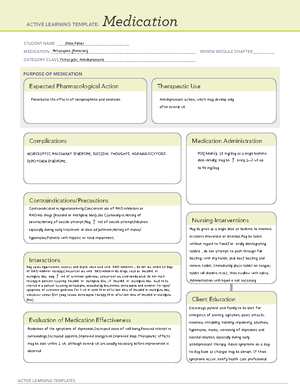 Ramelteon - Medication Card - ACTIVE LEARNING TEMPLATES Medication ...