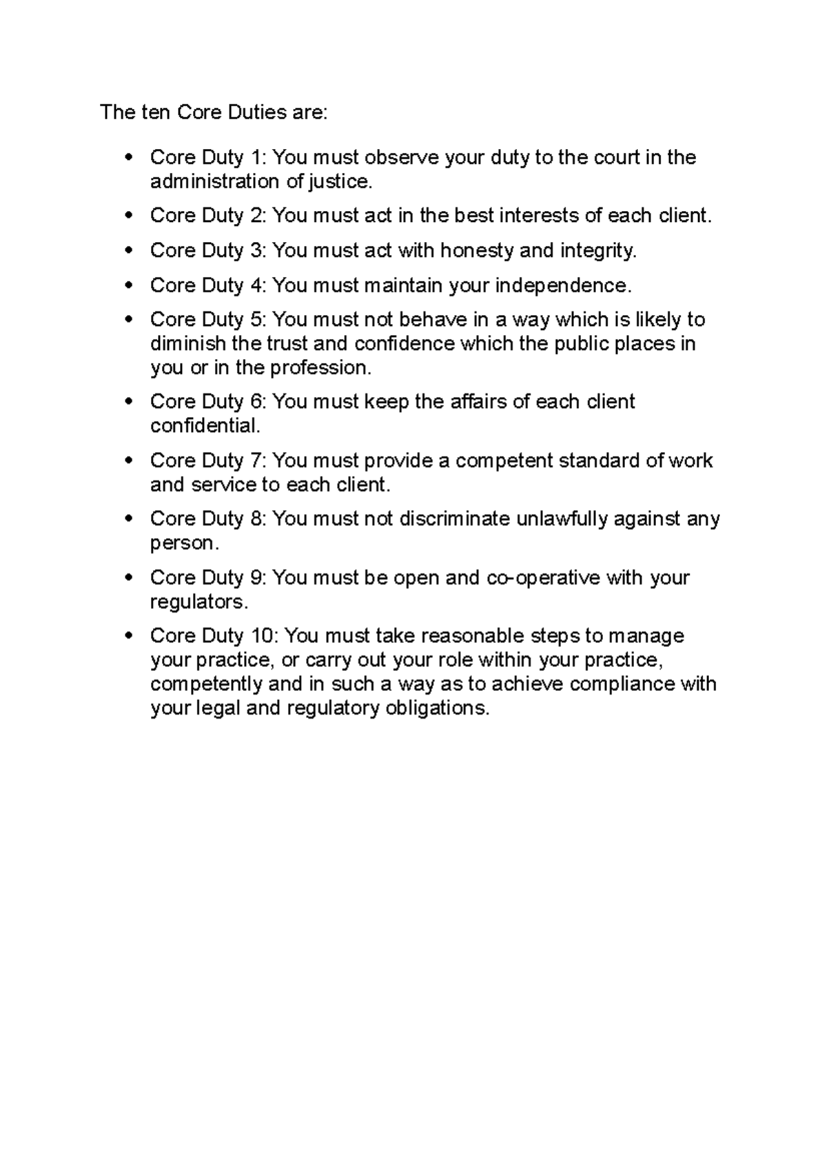 The ten Core Duties - Core Duty 2: You must act in the best interests ...