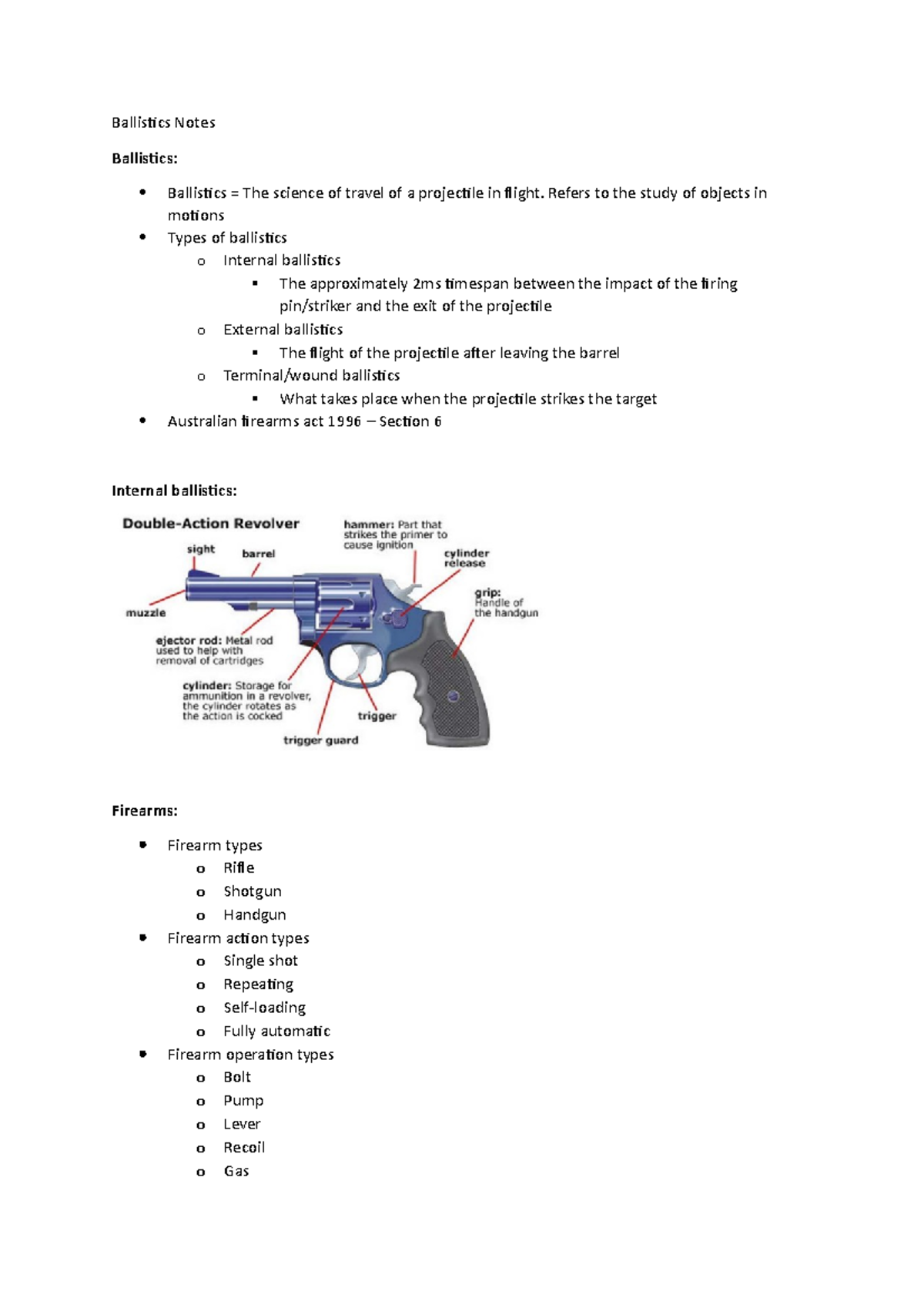 Ballistics Notes - Ballistics Notes Ballistics: Ballistics = The ...