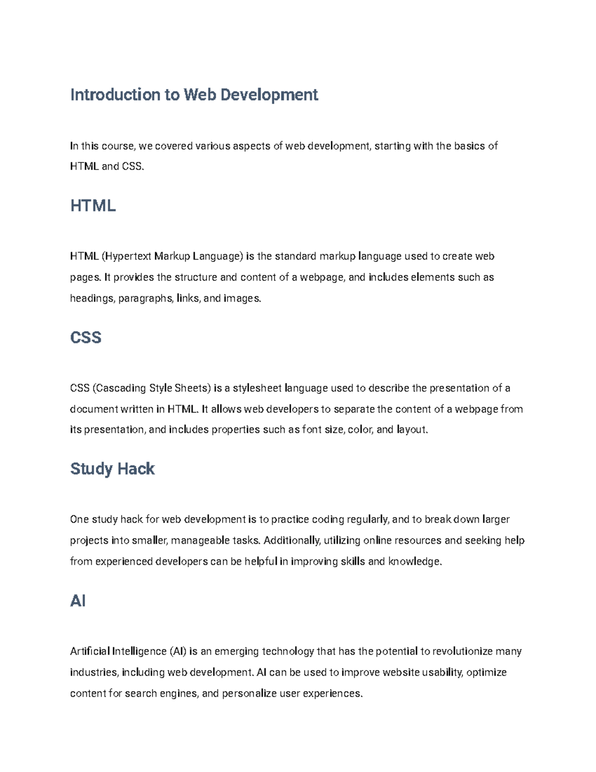 web development - HTML HTML (Hypertext Markup Language) is the standard ...