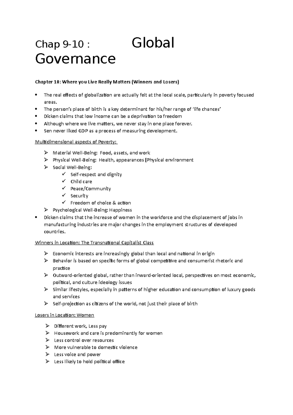 Global Governance - Chap 9-10 : Global Governance Chapter 10: Where you ...