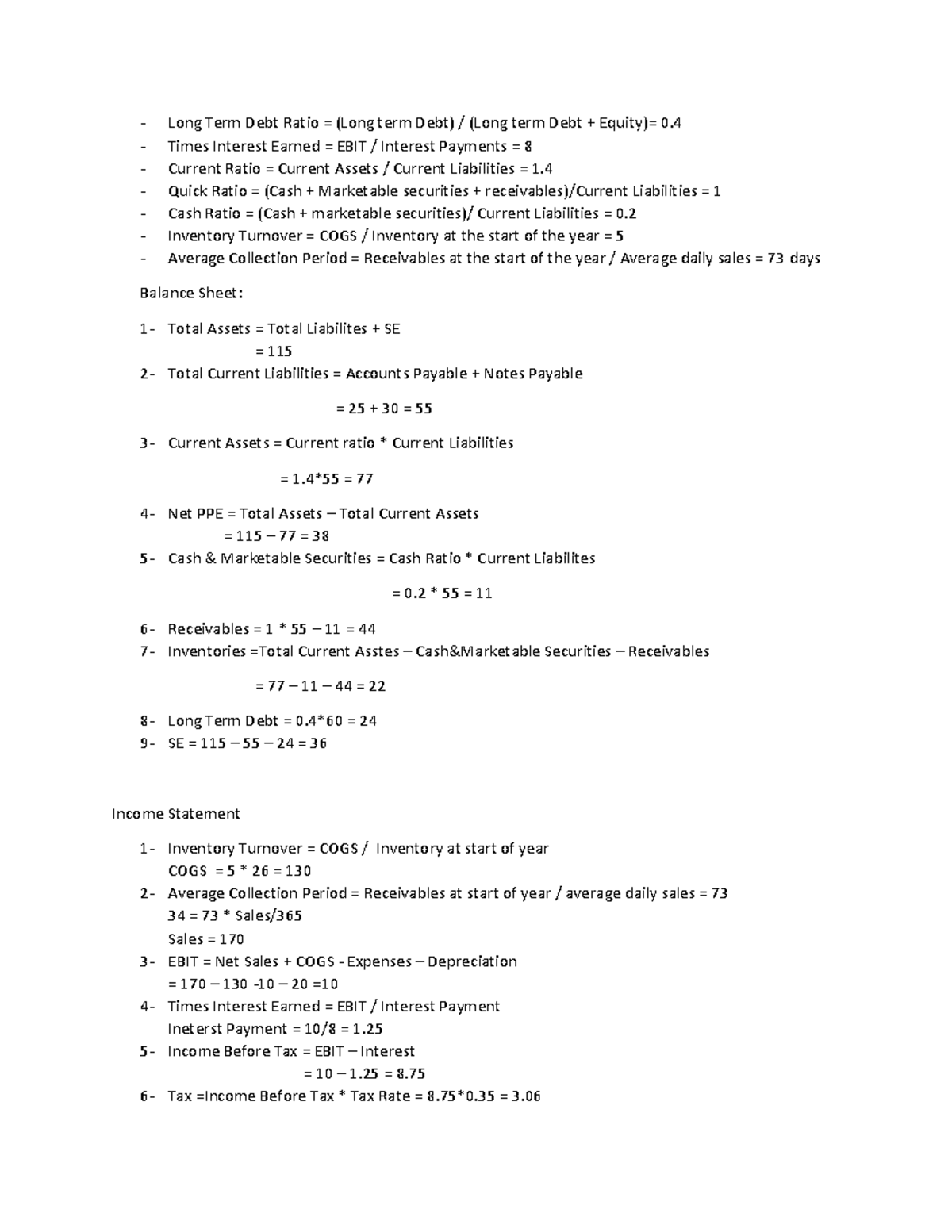 Chapter 4 Tutorial - solutions - Long Term Debt Ratio = (Long term Debt) / (Long term Debt ...