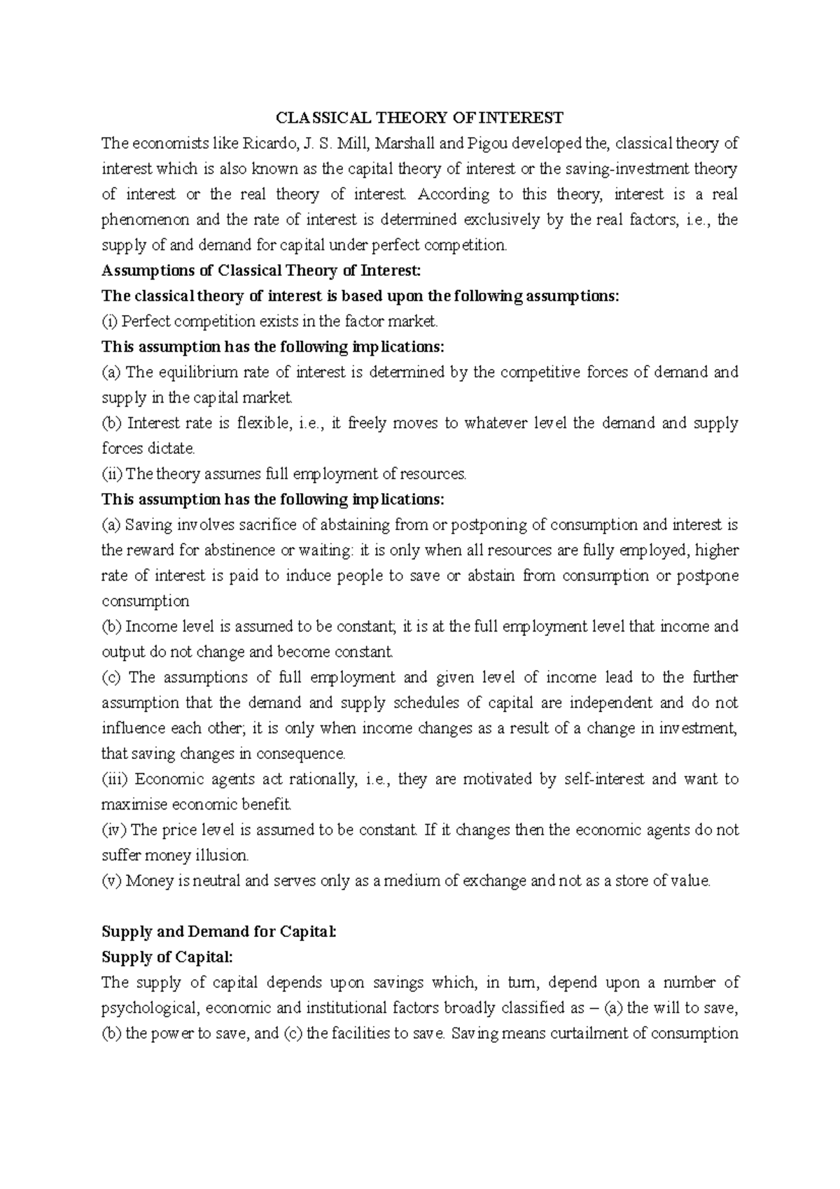 Classical theory of interest 7f2558125 dd2e6b7a9b8ab5715890 d1e ...