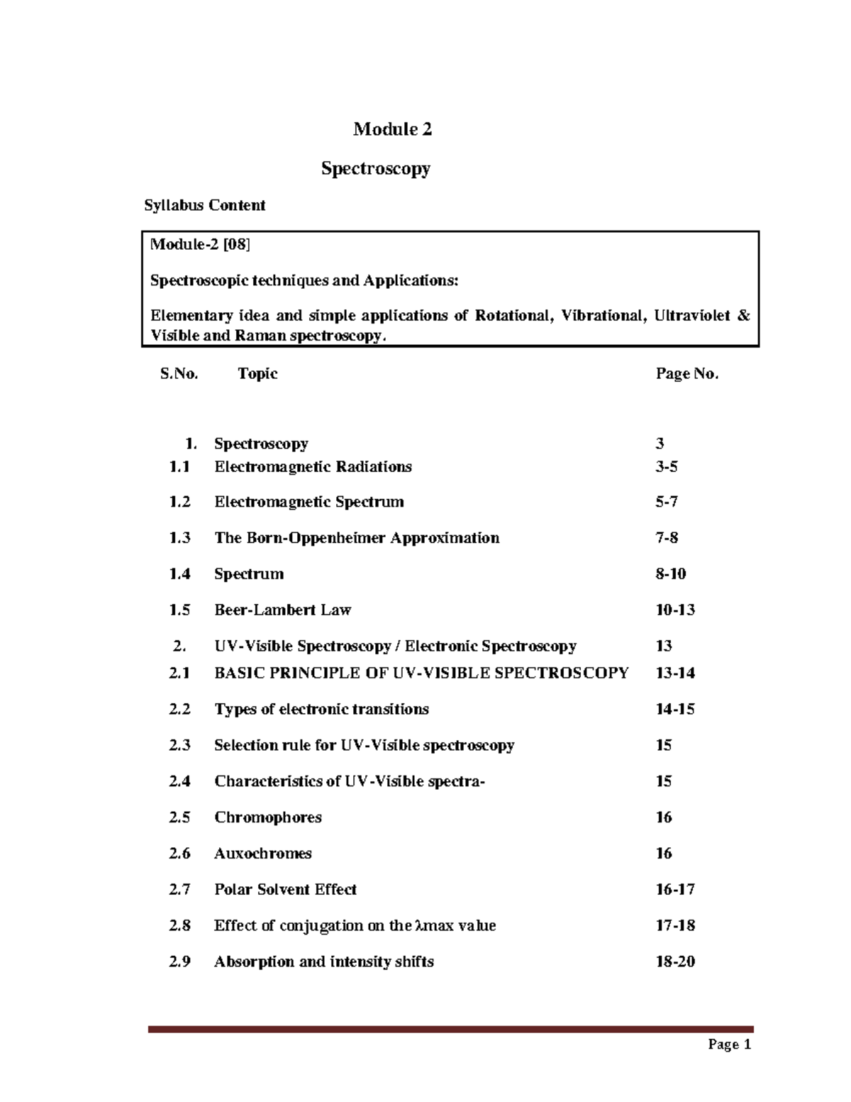 Module-2 - brief information about module 2 spectroscopic techniques - Module 2 Spectroscopy ...