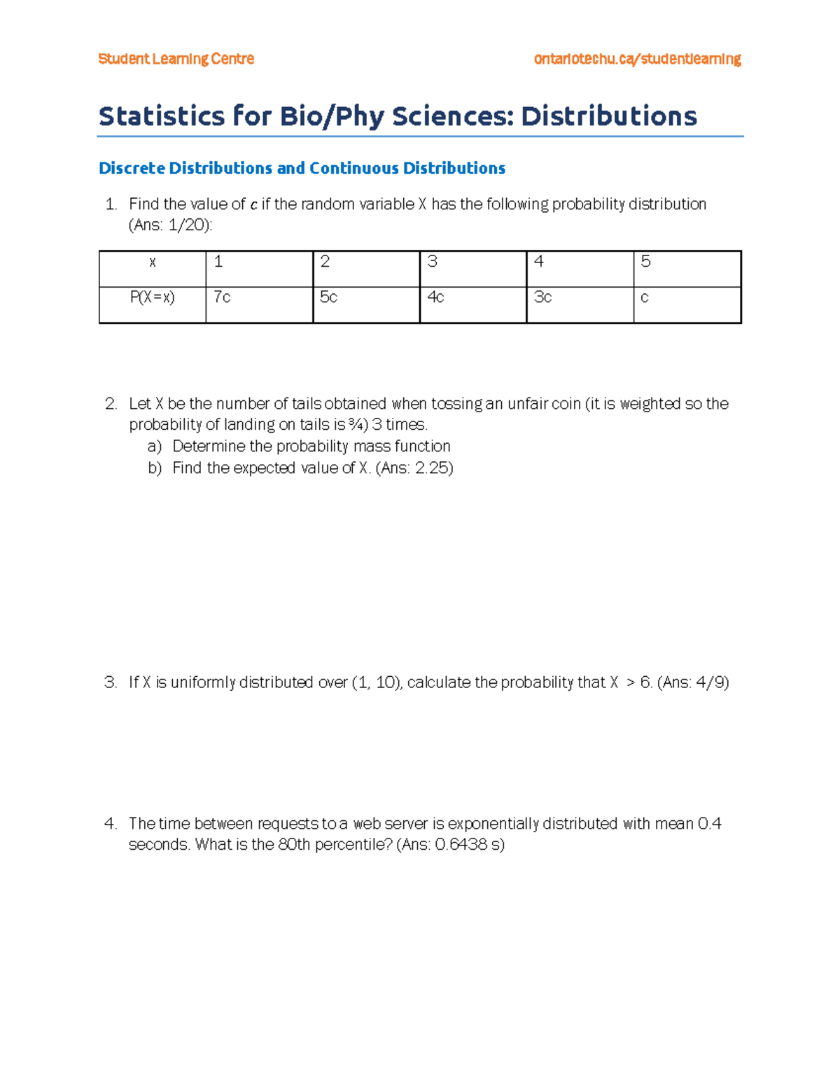 Stats for Science Distribution Review F2023 - Statistics for Bio/Phy ...
