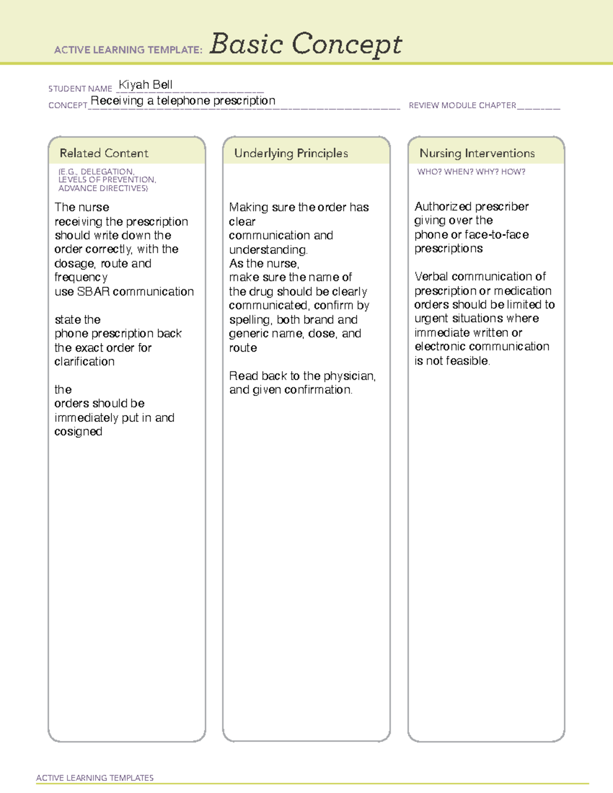 Basic concept restricted-3 - NUR 437 - ACTIVE LEARNING TEMPLATES Basic ...