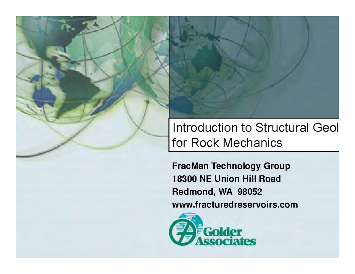 Structural Geology 061604 - Introduction to Structural Geol for Rock ...