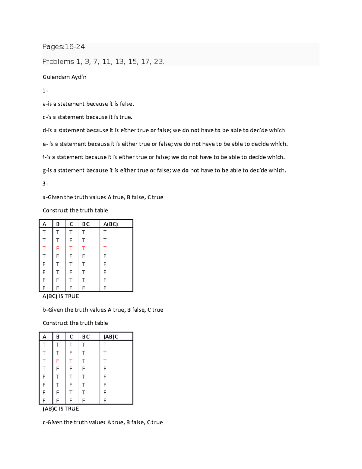 Problem Set 1 Discrete Mathematics For Computer Science Pages16 Problems 1 3 7 11 13
