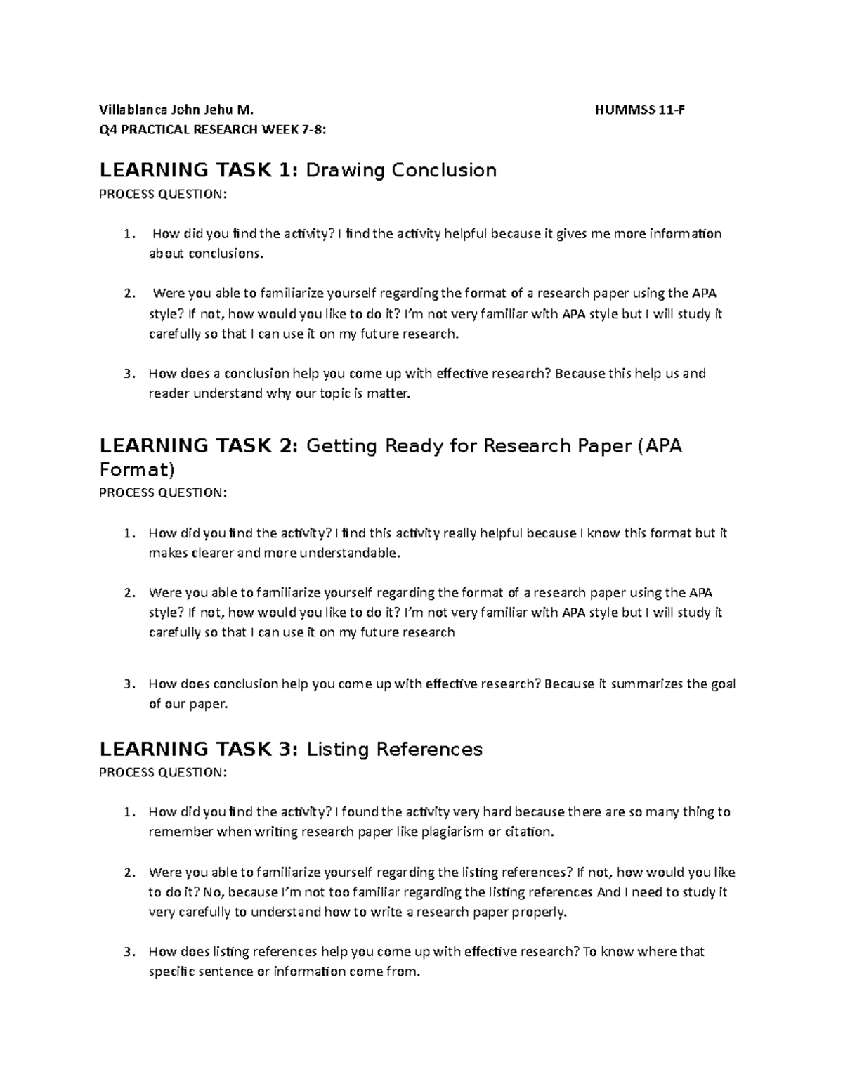 4th Quarter Practical Research WEEK 7-8 - Villablanca John Jehu M ...