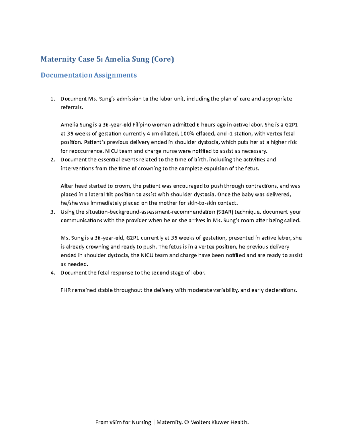 Maternity Case 05 Amelia Sung Core DA - Maternity Case 5: Amelia Sung ...