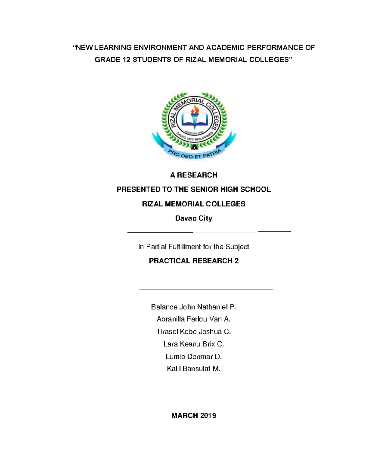 Inbound 3345726169187079606 - “NEW LEARNING ENVIRONMENT AND ACADEMIC ...