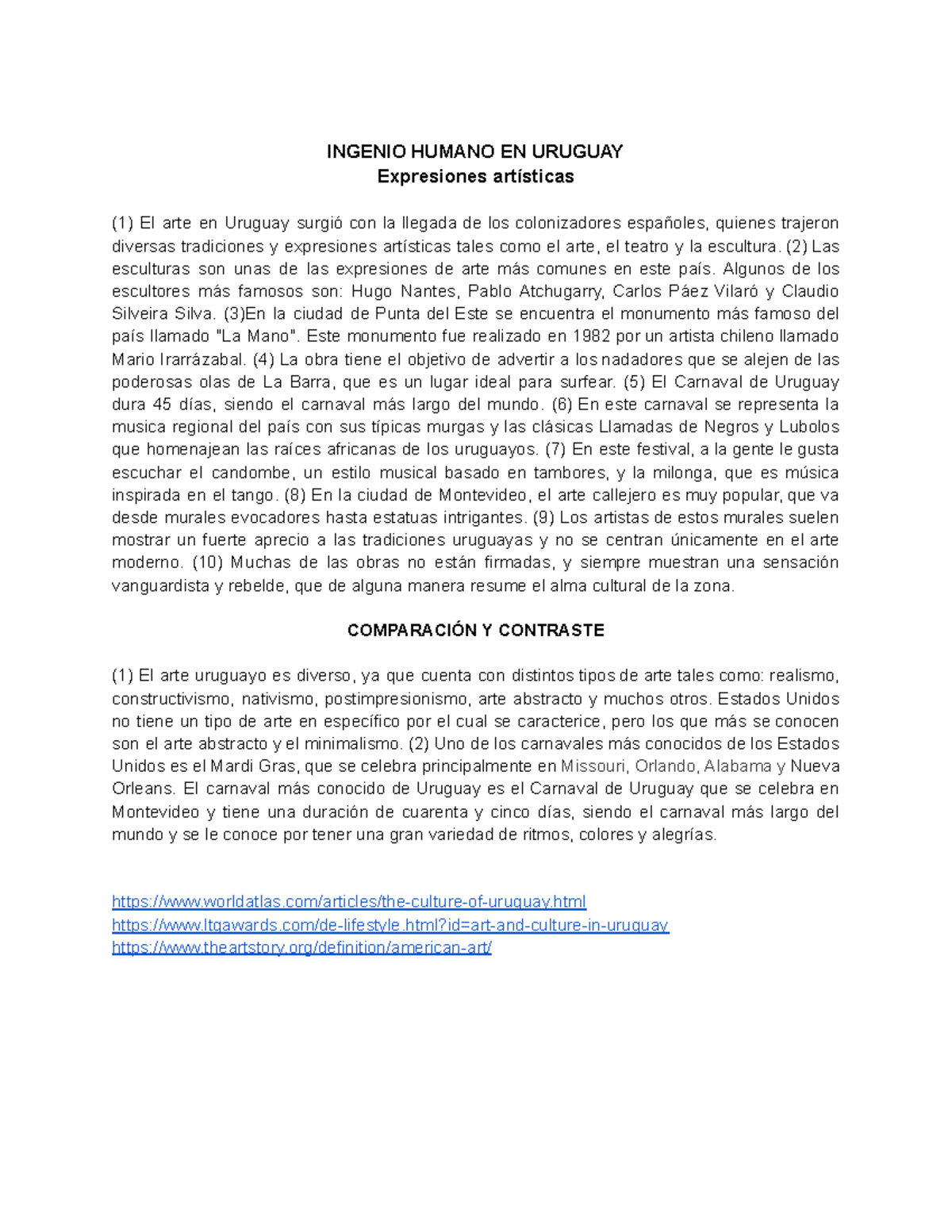 Ingenio Humano Espanol - INGENIO HUMANO EN URUGUAY Expresiones ...