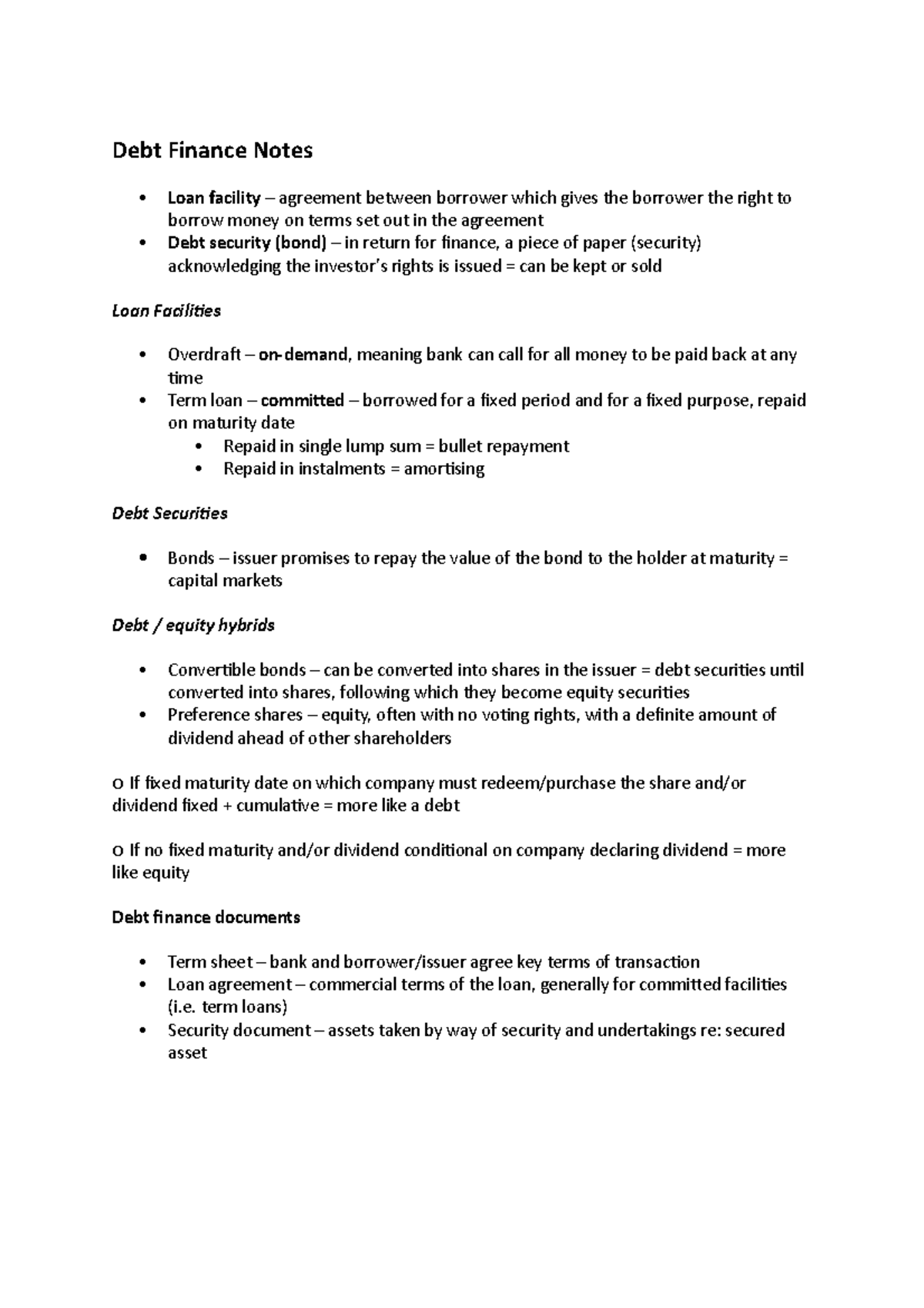 Debt Finance Notes - Debt Finance Notes Loan facility – agreement ...