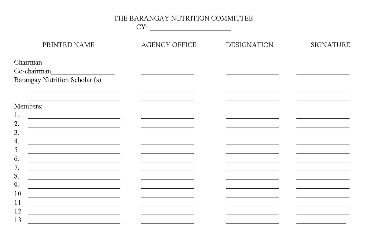 BNAP-FORM - bns forms - THE BARANGAY NUTRITION COMMITTEE CY ...