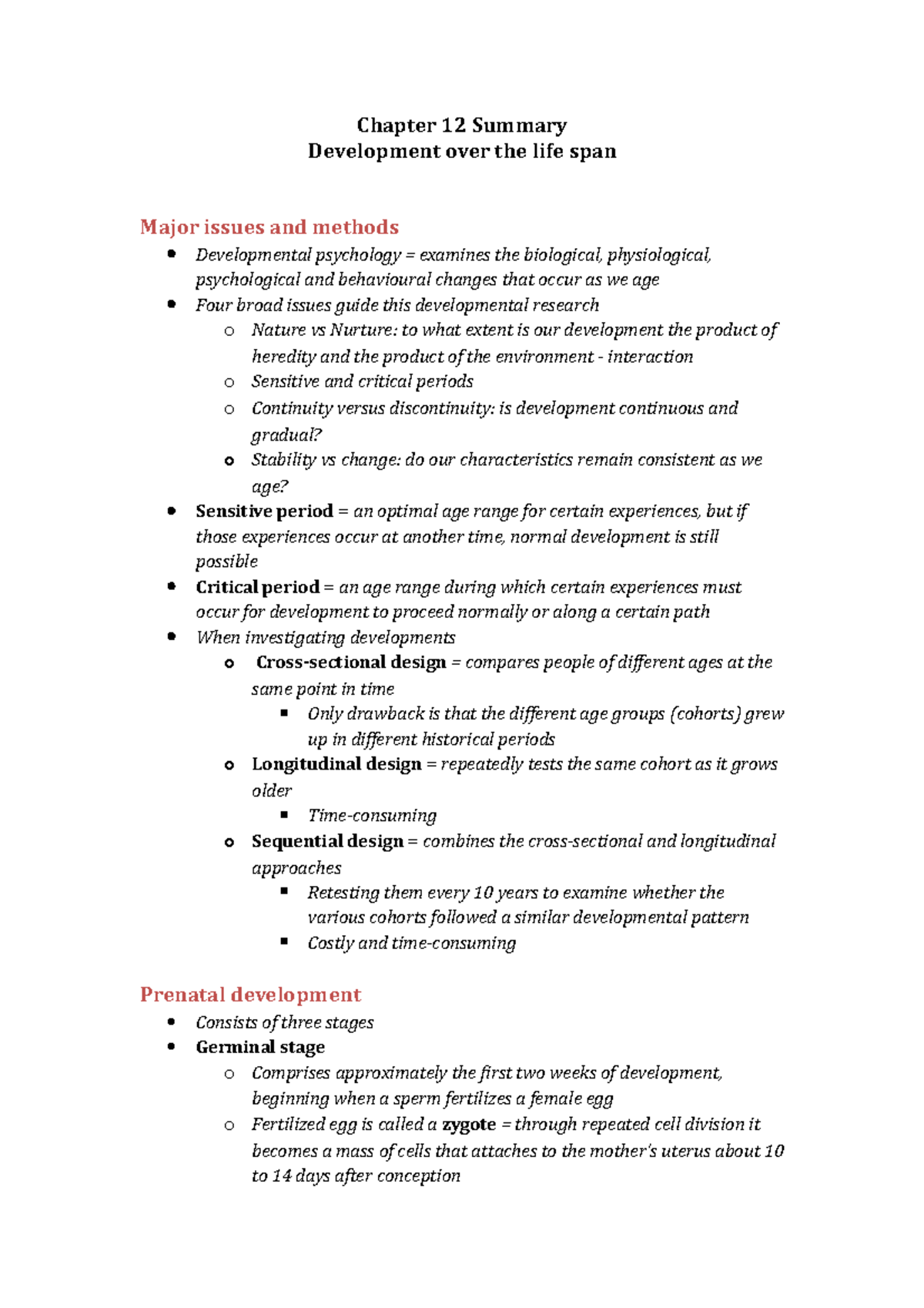 Summary Psychology - Chapter 12, 13, 15 -17 - Chapter 12 Summary ...