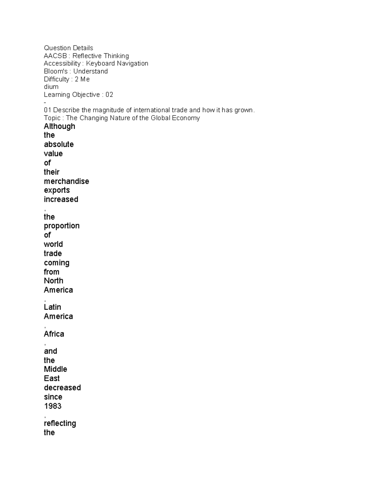 Question Details - ,MNBVCX - Question Details AACSB : Reflective ...