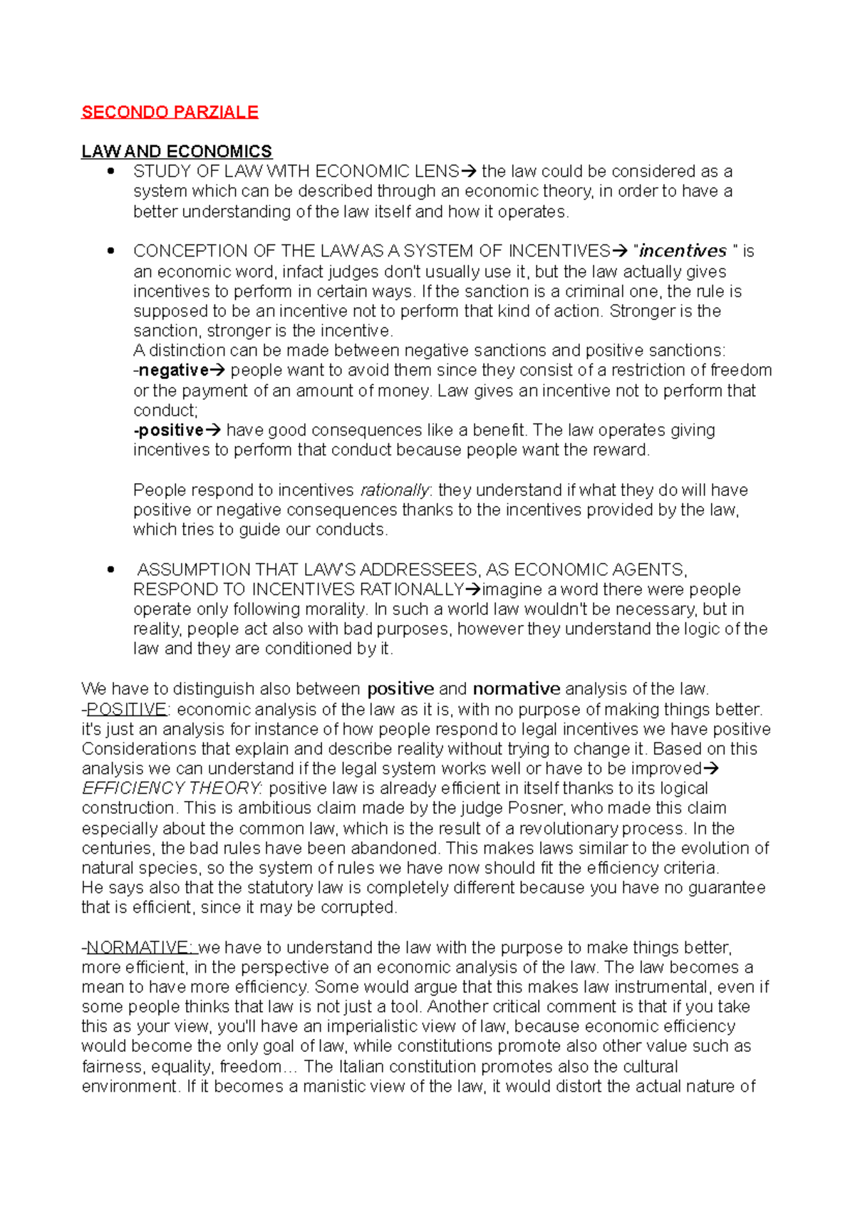 Secondo Parziale Legal - SECONDO PARZIALE LAW AND ECONOMICS STUDY OF ...
