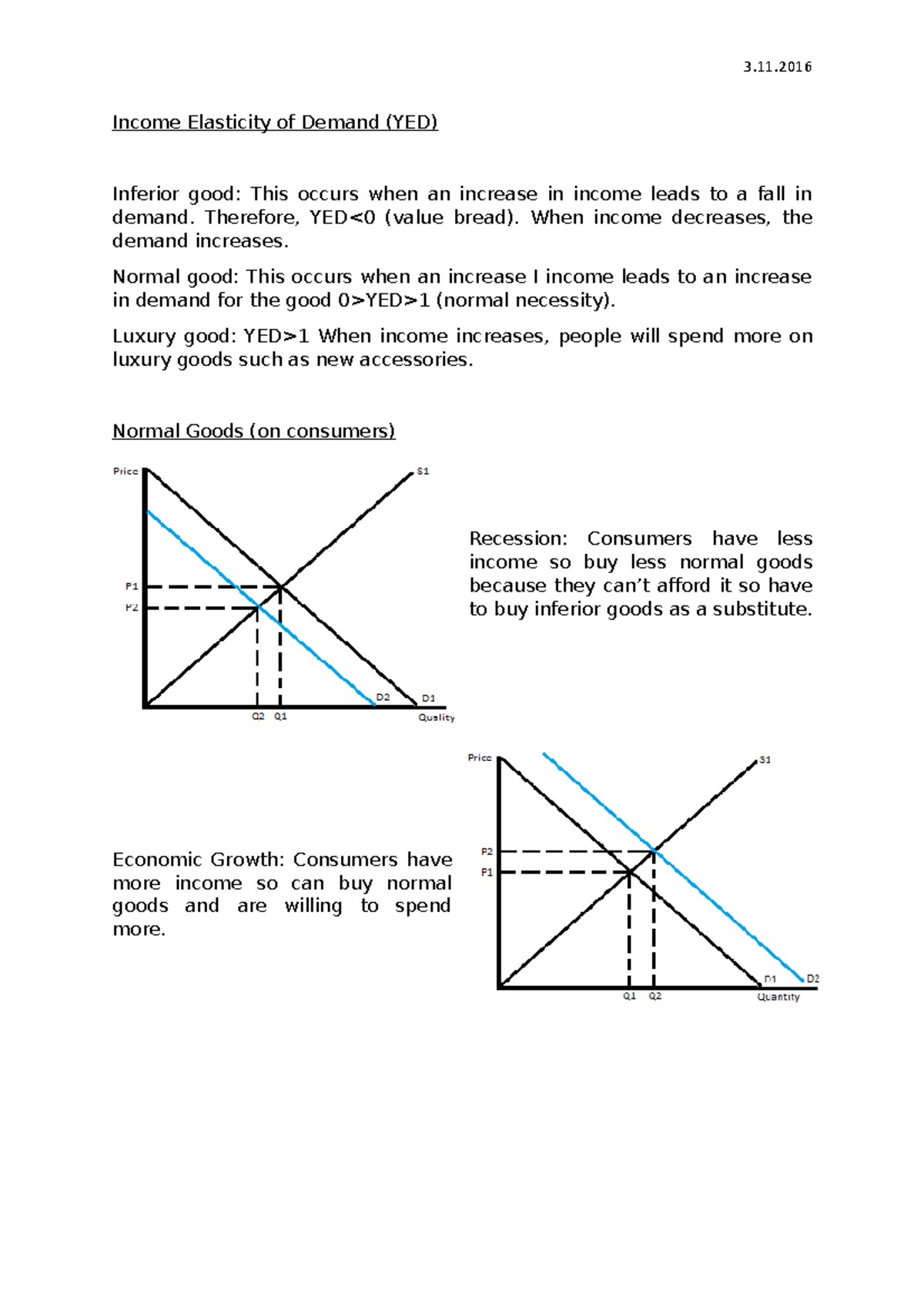 E 3 - Microeconomics lesson work for OCR - 3.11 Income Elasticity of ...