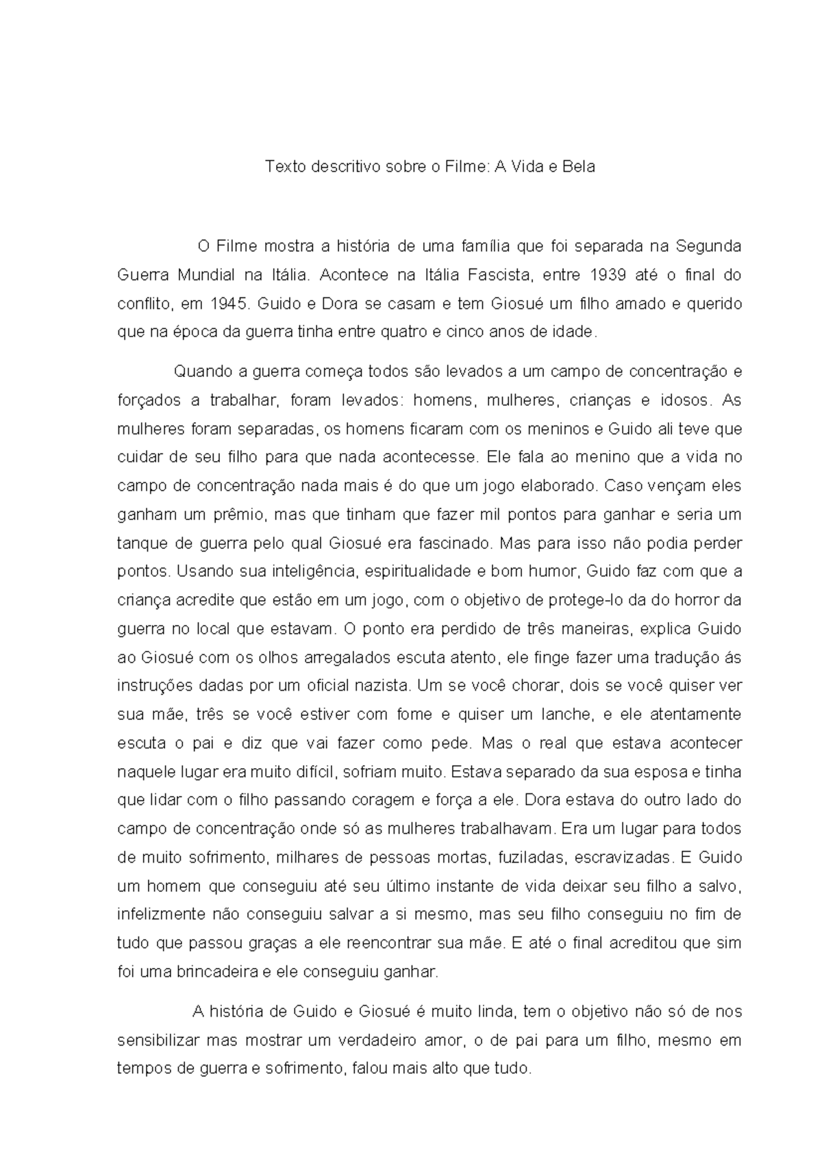 Atividade Prática Comunicação e Expressão - Texto descritivo sobre o ...