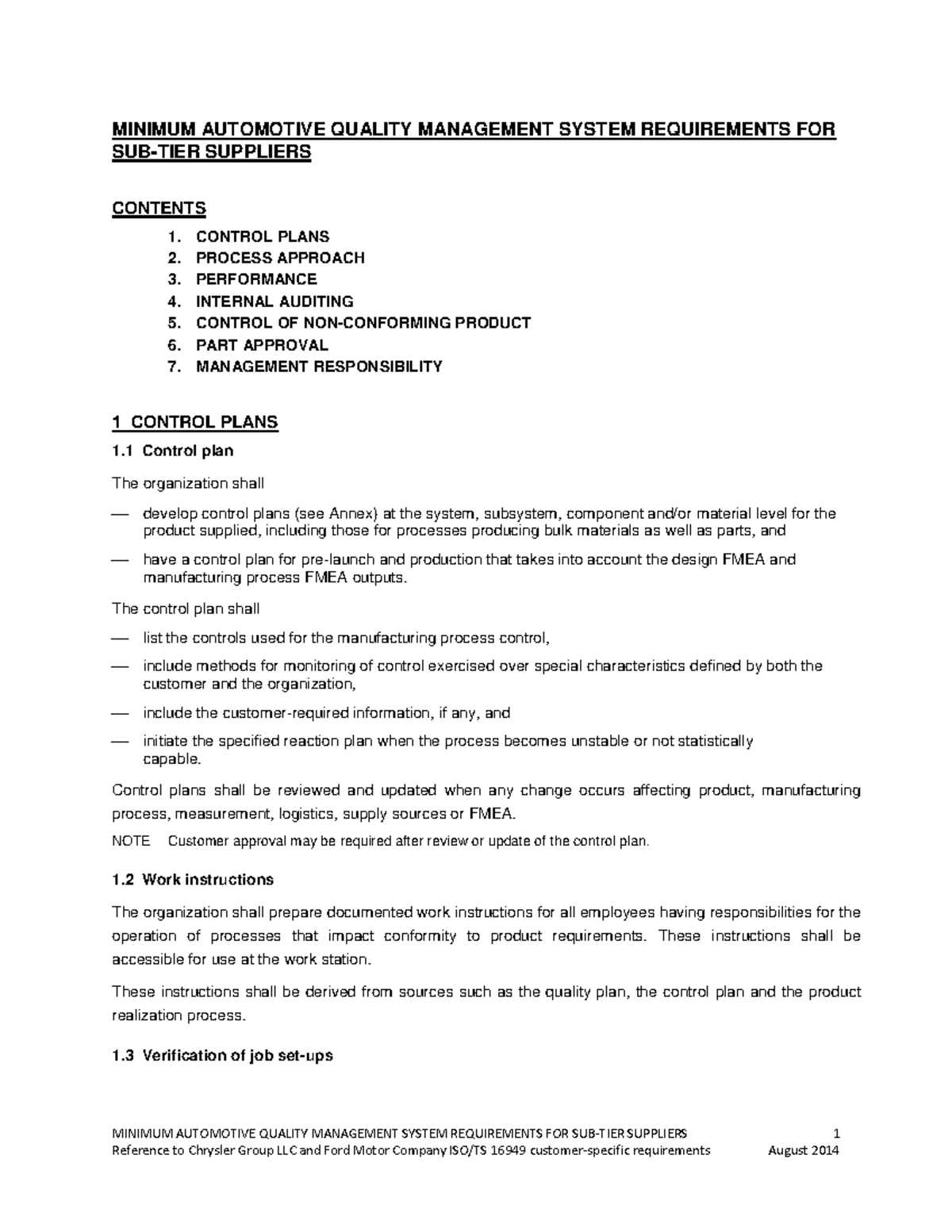 Minimum Automotive Quality Management System Requirements for Sub tier ...