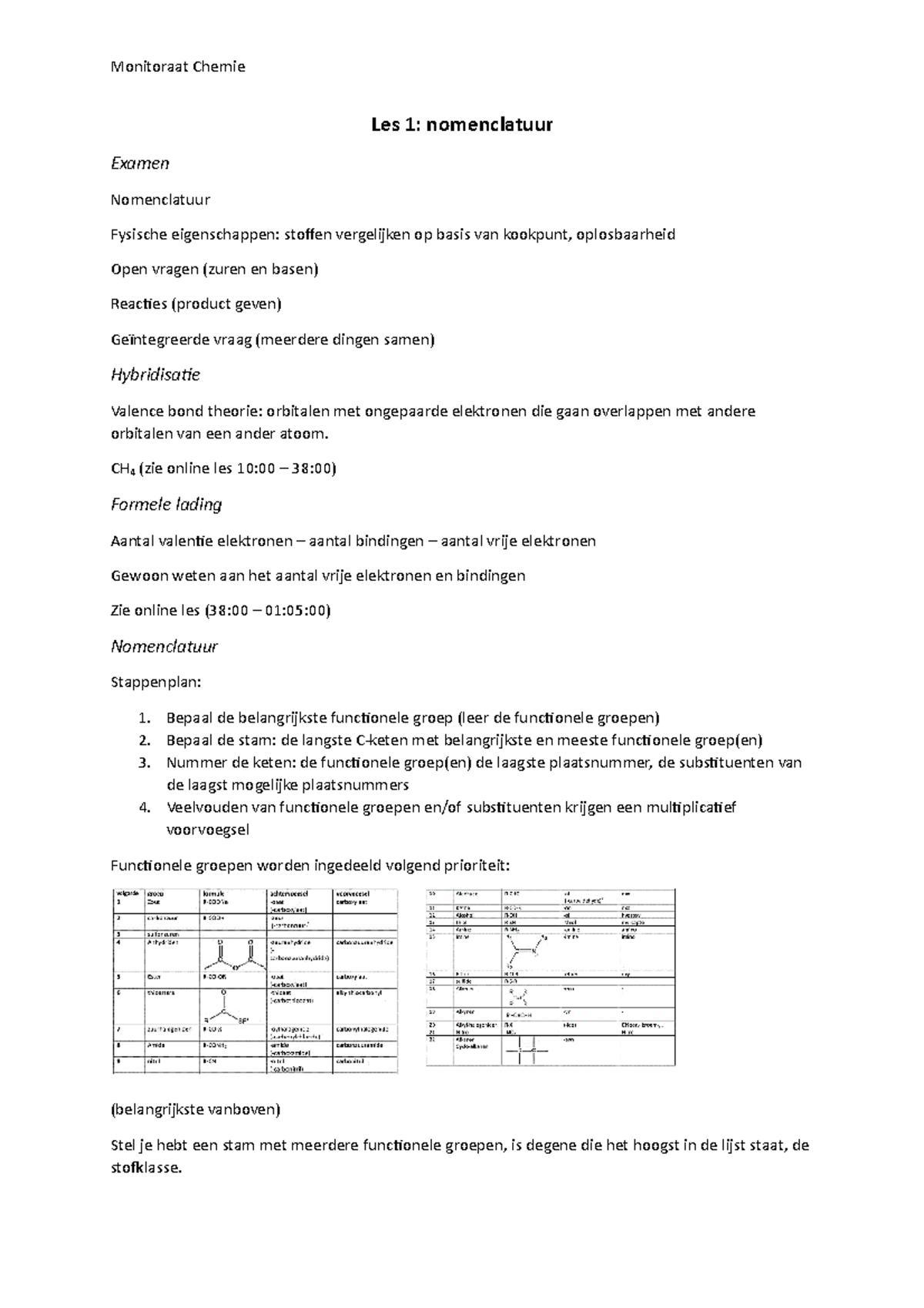 Monitoraat les 1 nomenclatuur - Les 1: nomenclatuur Examen Nomenclatuur ...