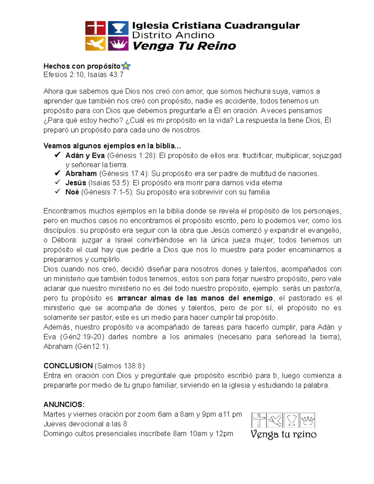 Hechos con propósito - predicas - Hechos con propósito Efesios 2:10 ...